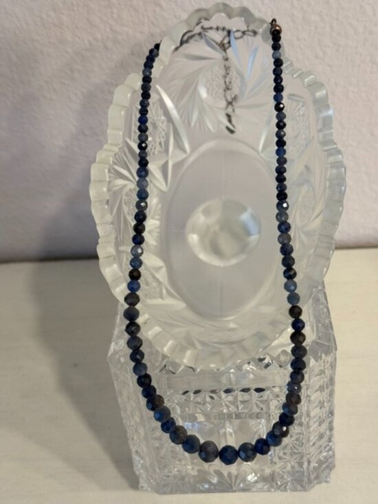 Jewelry | Faceted Sapphire Graduated Beaded Necklace | Poshmark